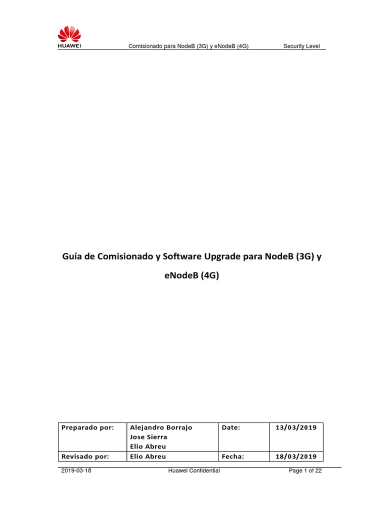 Comisionado para NodeB 3G y eNodeB 4G Se | Descargar gratis PDF ...