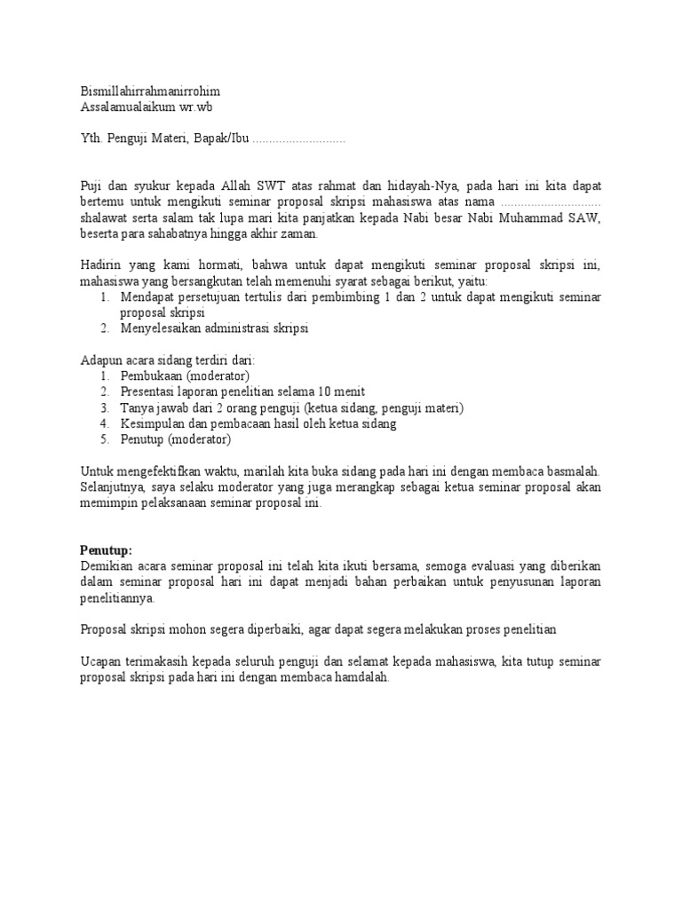 Naskah Moderator Sempro | PDF