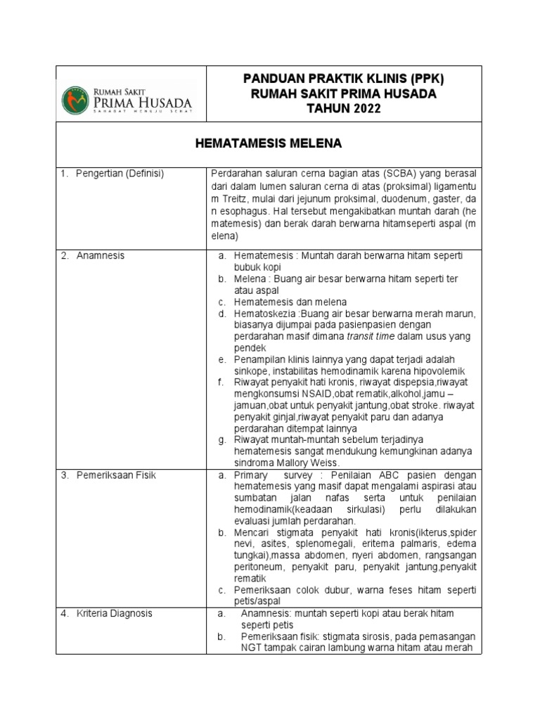 PPK - Hematemesis Melena | PDF