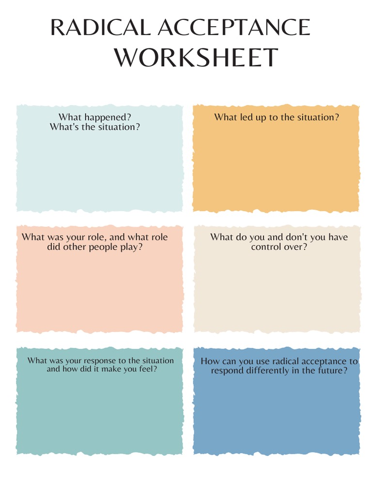 A4DBTworksheets Short | PDF | Dialectical Behavior Therapy | Mind