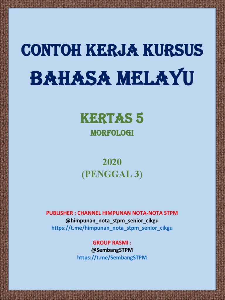 CONTOH KK BAHASA MELAYU.2 2020 | PDF
