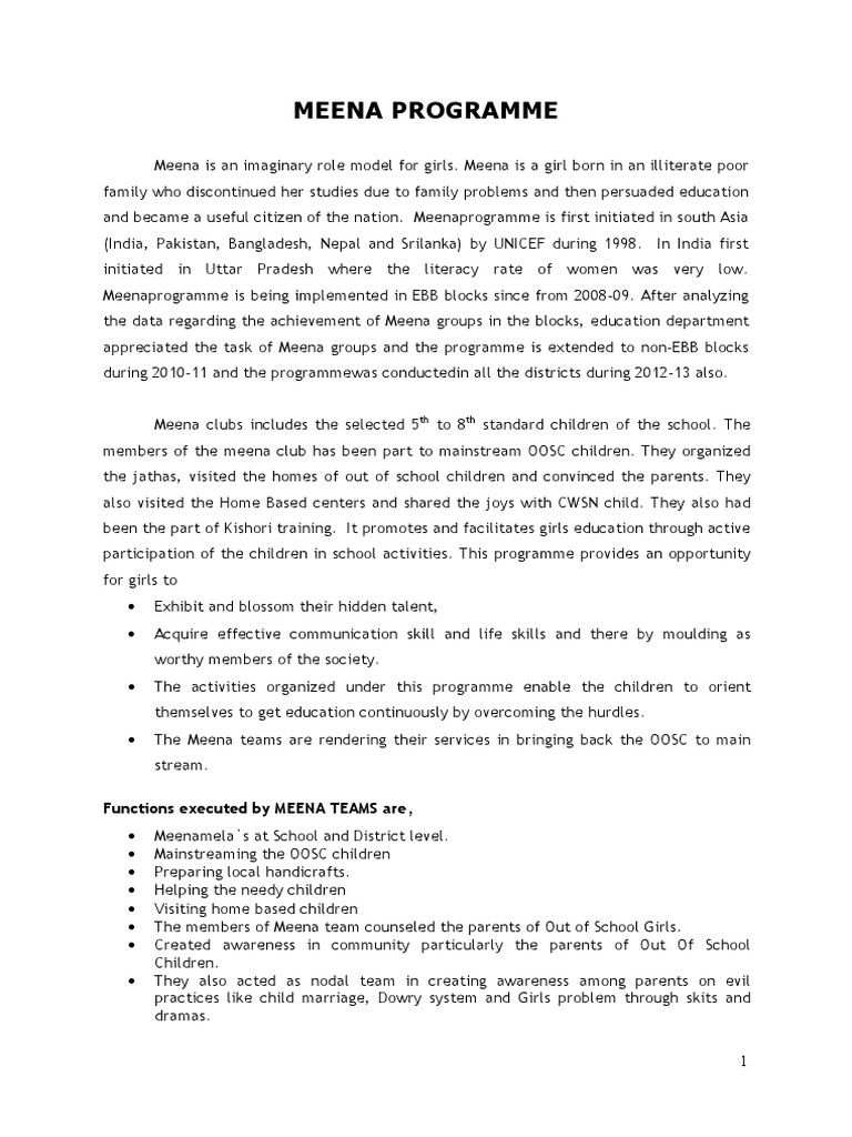 Meena Prog 1213 | PDF | Literacy
