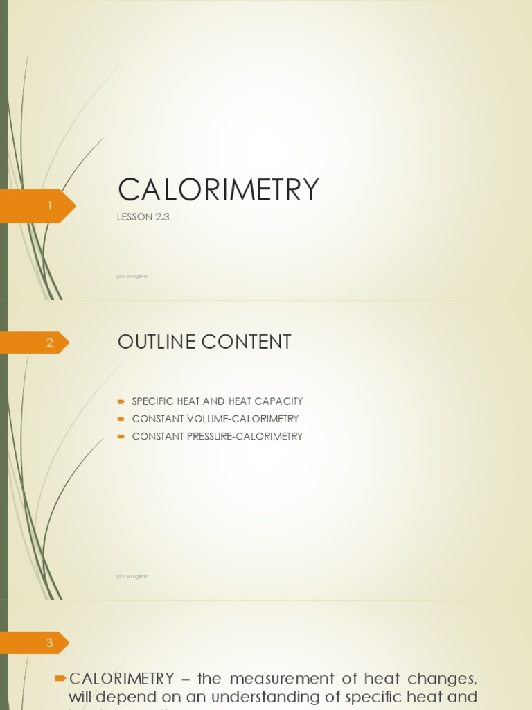 CALORIMETRY | PDF | Heat | Physical Sciences