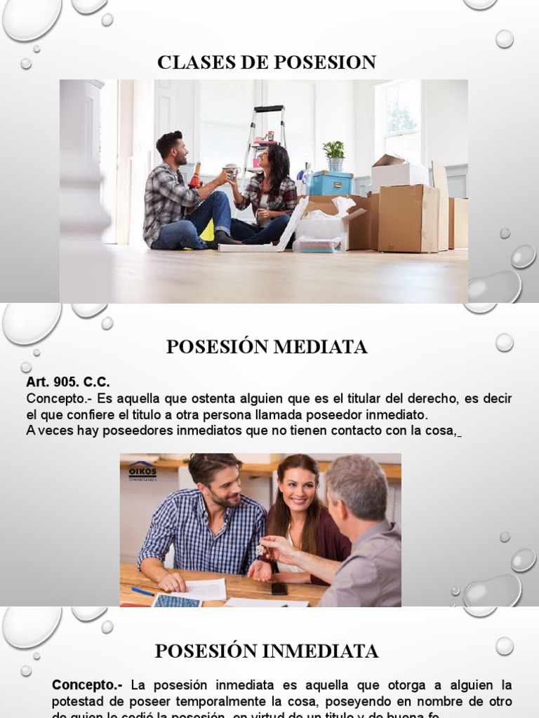 SEMANA 4. CLASES DE POSESION Y SUS EFECTOS - PPTM | PDF | Posesión (Ley ...