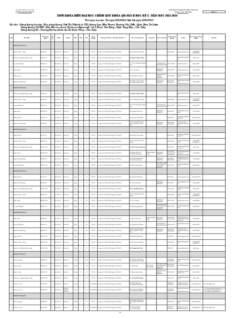 TKB Khoa QH-2022-E | PDF