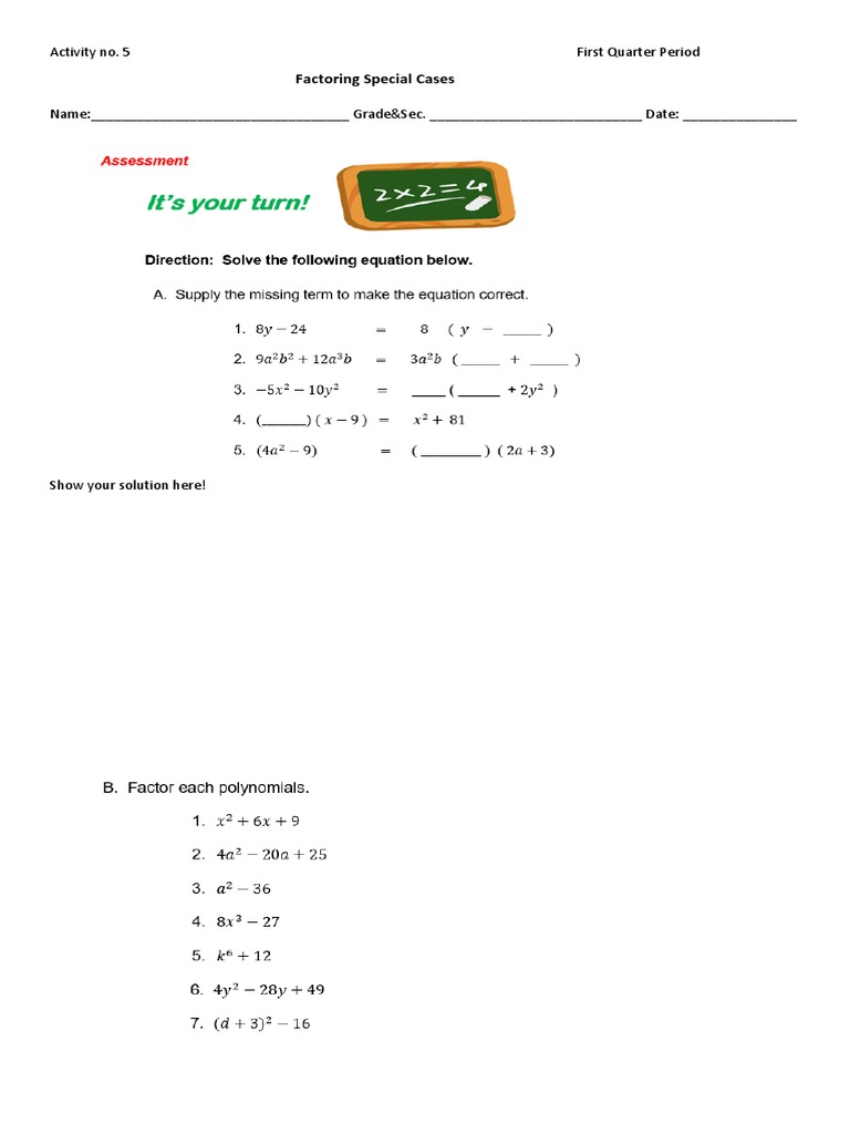 Factoring Special Cases | PDF