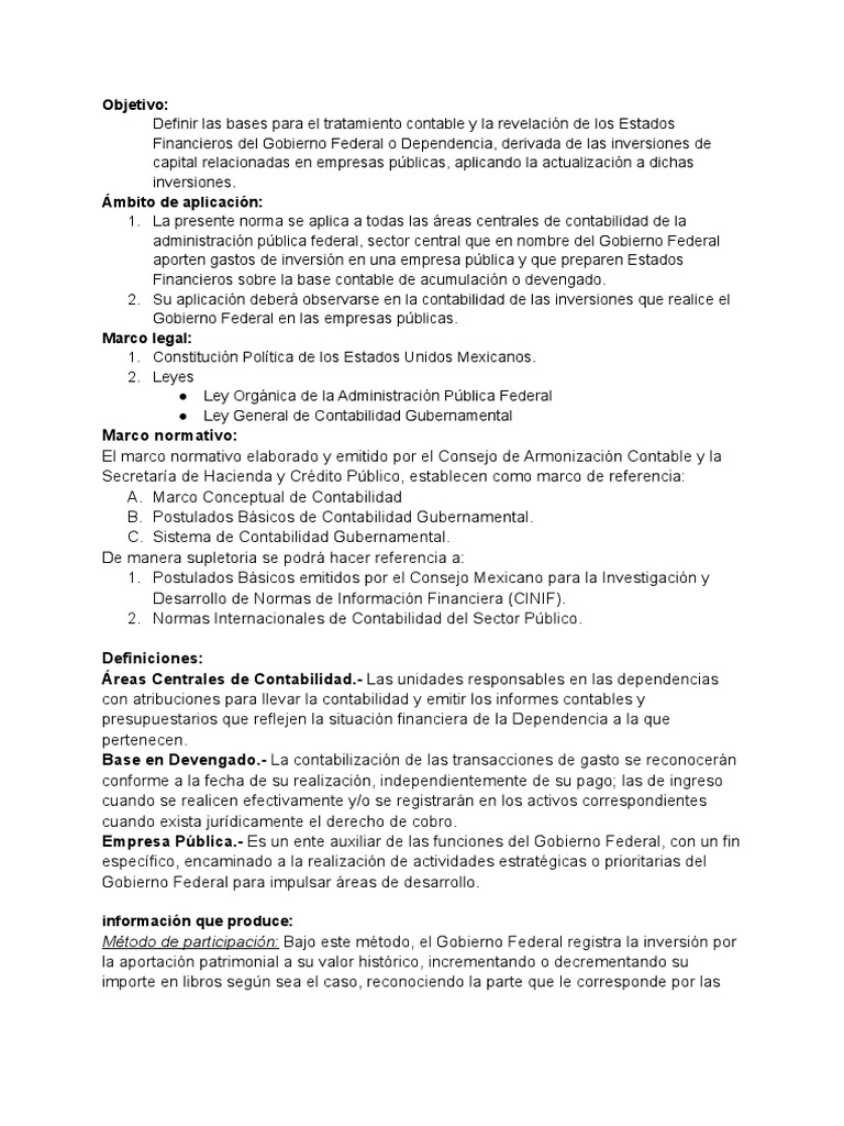 NIFG 007 Inversiones en Empresas Pblicas | PDF | Contabilidad | Devengo