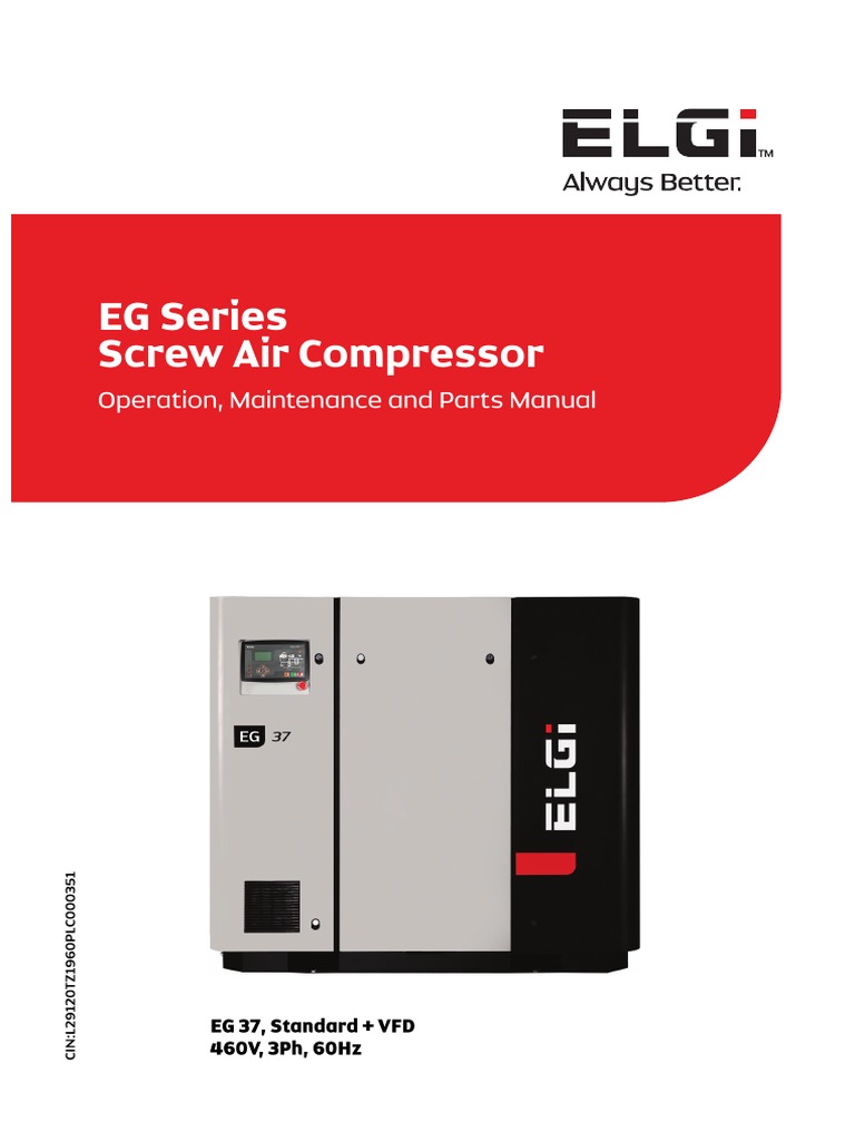 Elgi EG SERIES MANUAL | PDF | Valve | Electric Motor