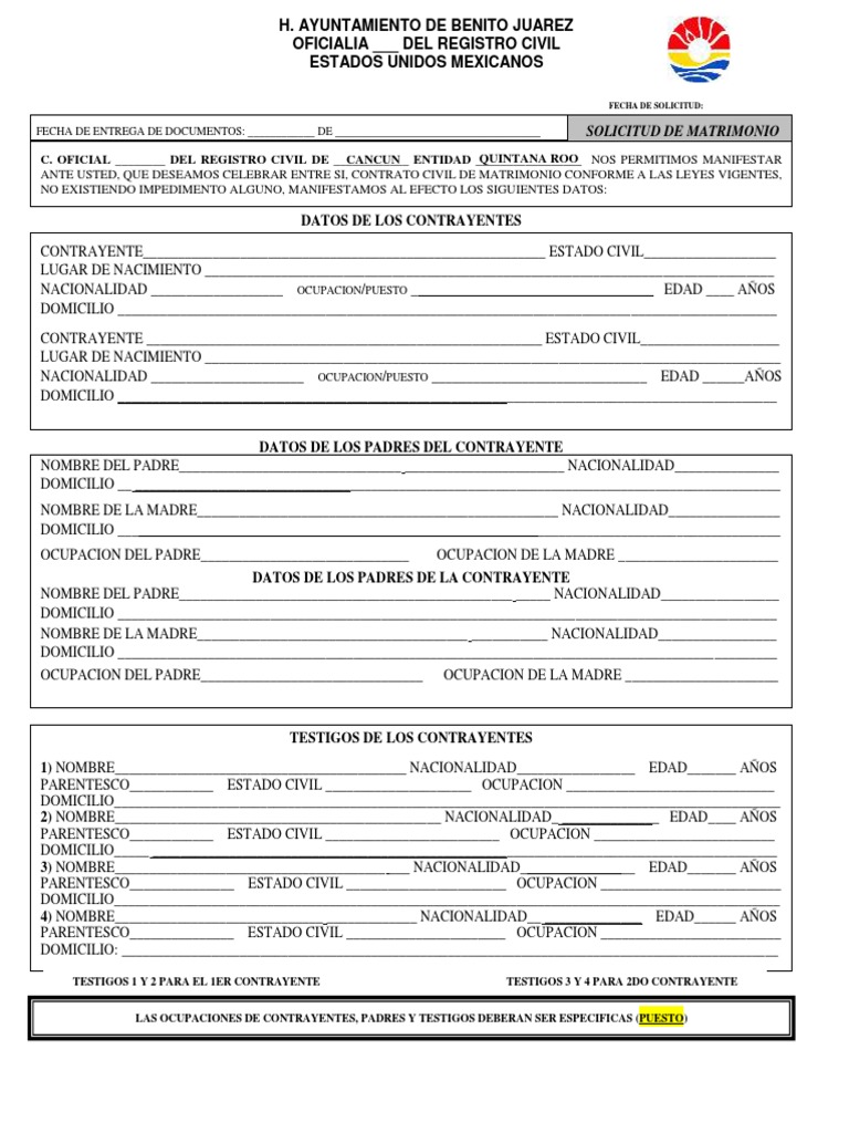 Solicitud de Matrimonio | PDF | Finanzas y dinero | Ciencias sociales