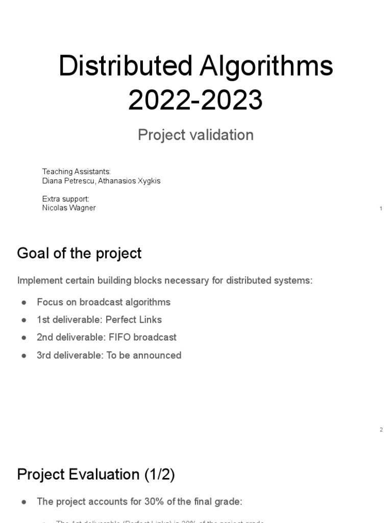 Distributed Algorithms 2022-2023 Project Validation | PDF | System Software | Computing