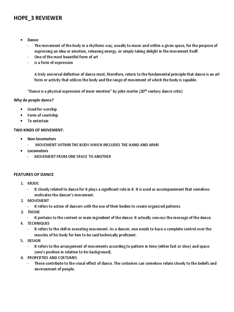 Hope - 3 Reviewer | PDF | Dances | Ballroom Dance