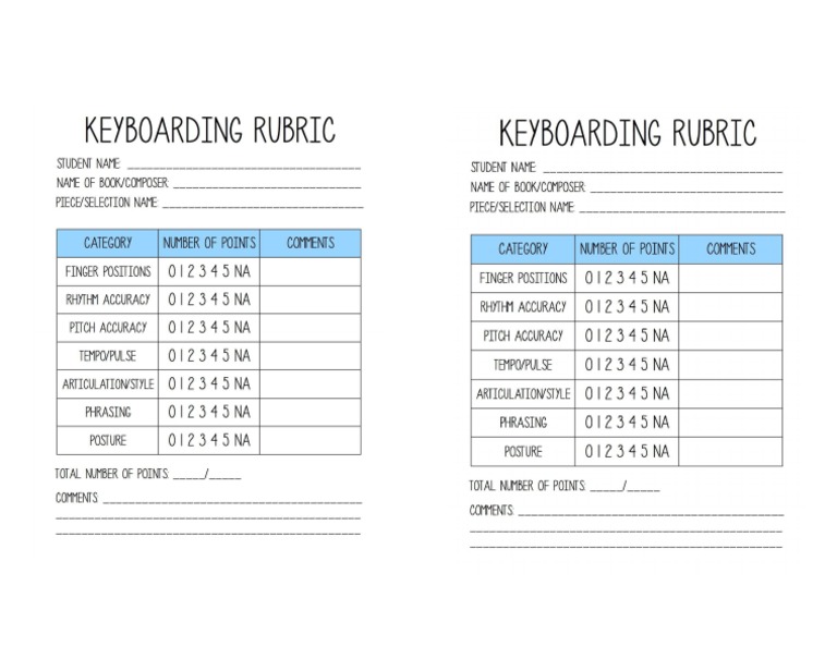 Piano Rubric | PDF
