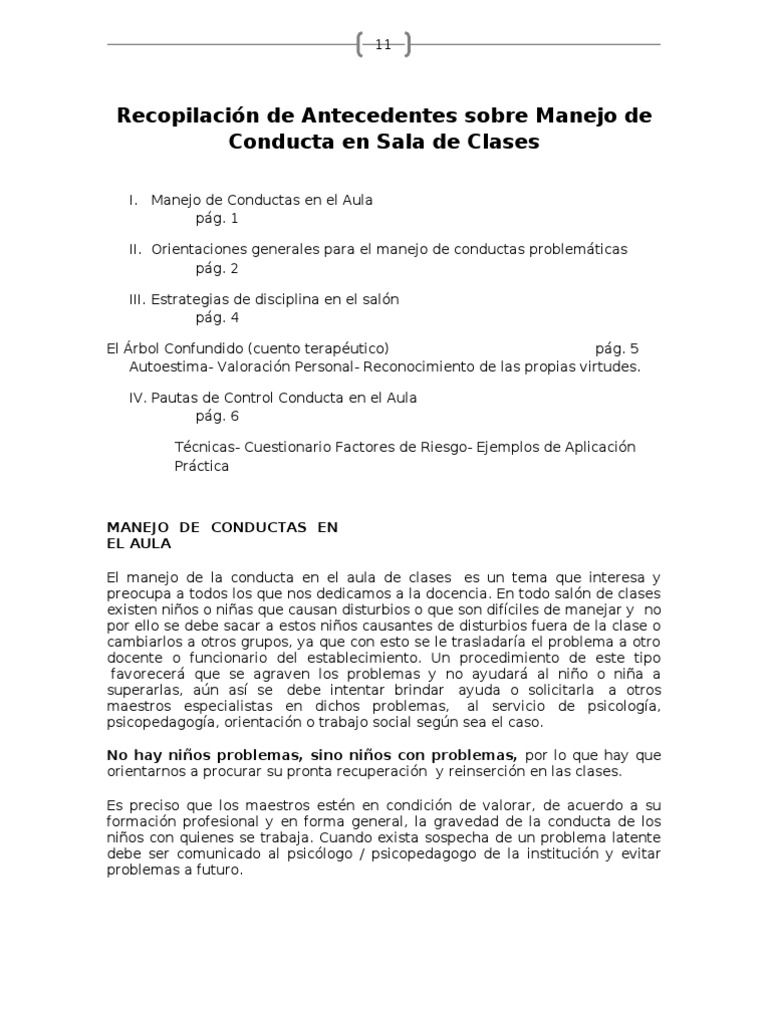 Estrategias para Control de Conducta en Aula | PDF | Comportamiento ...