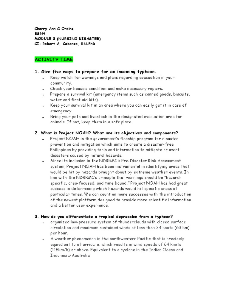Modue 3 Nursing Disaster | PDF | Emergency Management | Disaster Risk Reduction