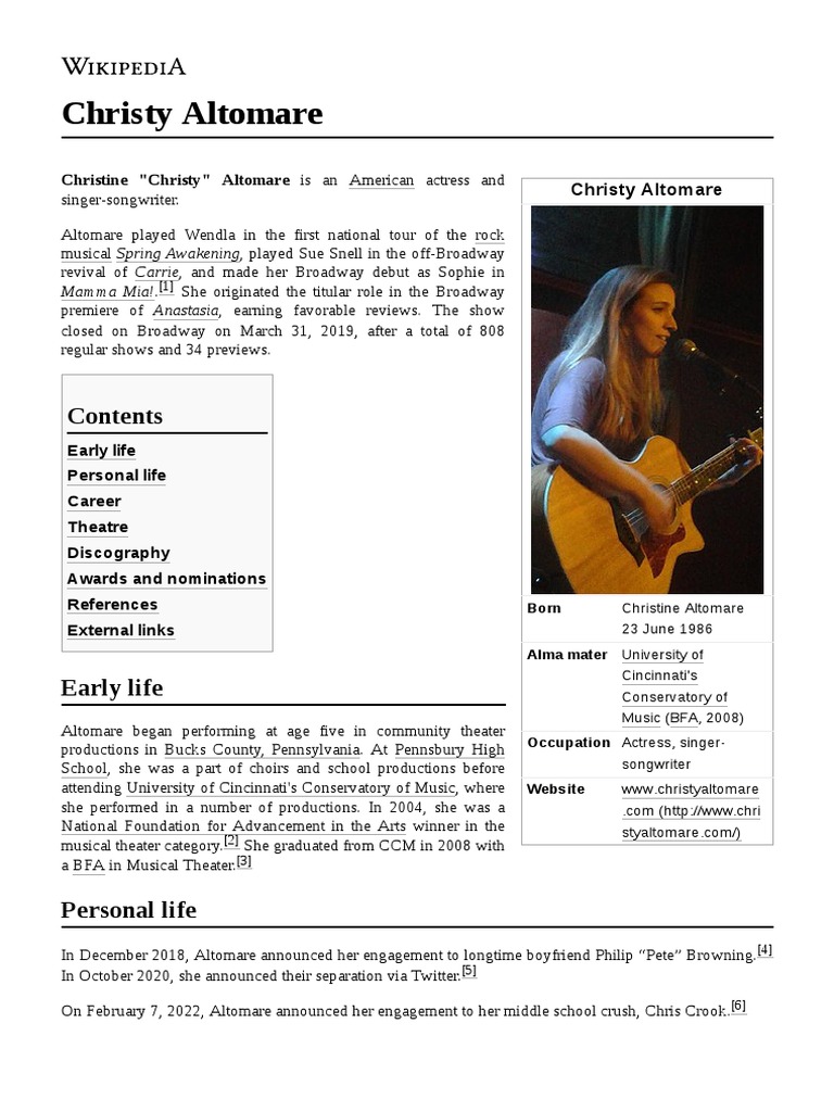 Christy Altomare | PDF | Theatre | Performing Arts