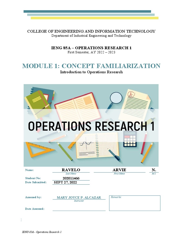 Module 1 - Concept Familiarization | PDF | Operations Research | Learning