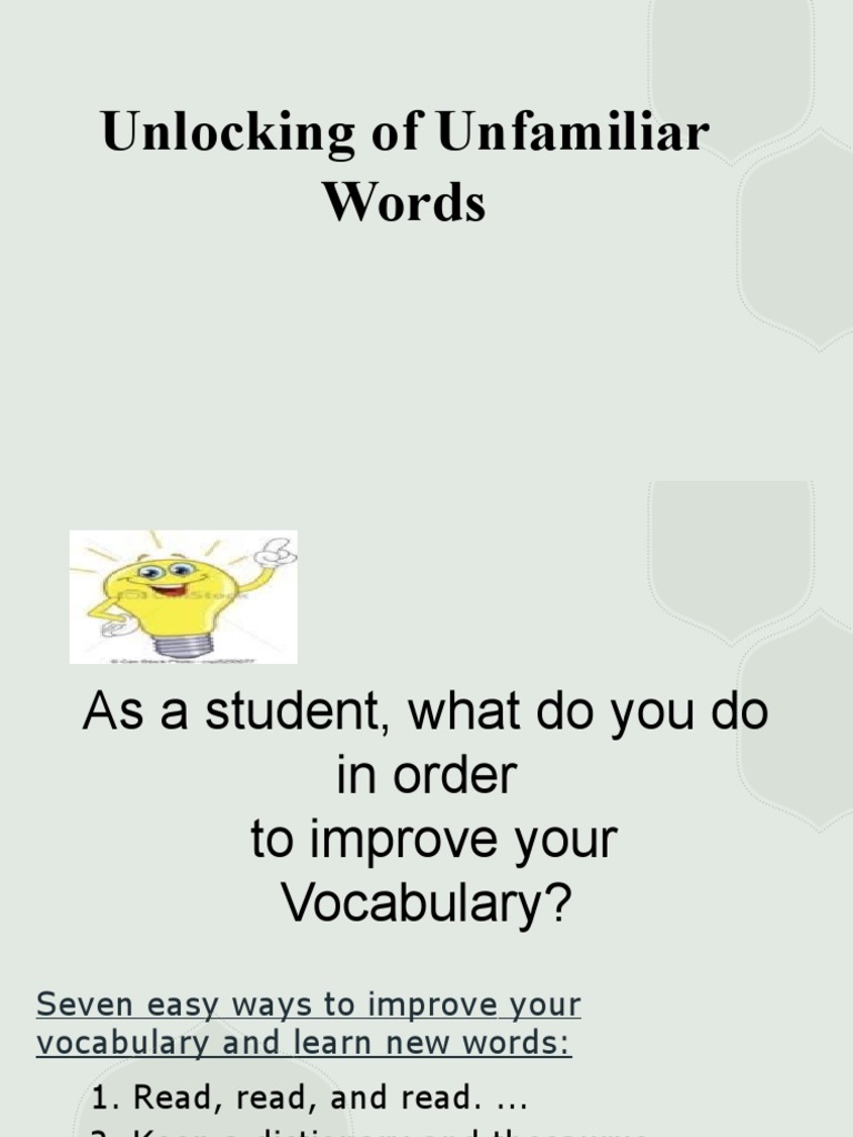 Unlocking Difficult Words | PDF