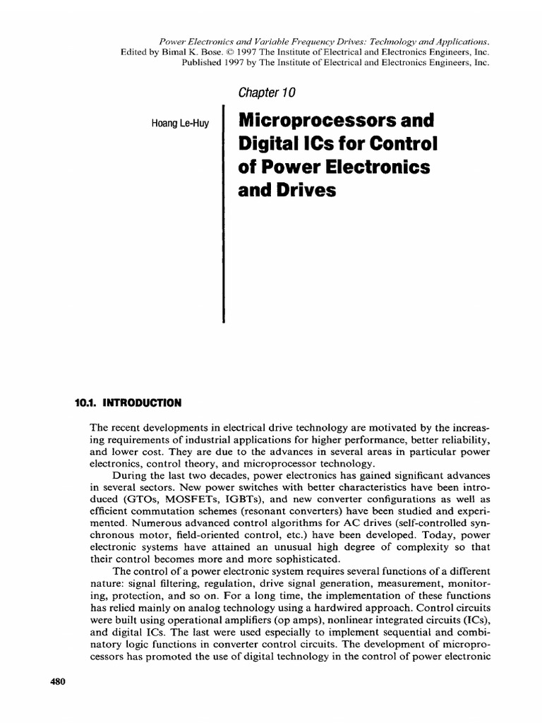 Microprocessors and Digital ICs For Control of Power Electronics and Drives | PDF | Central ...