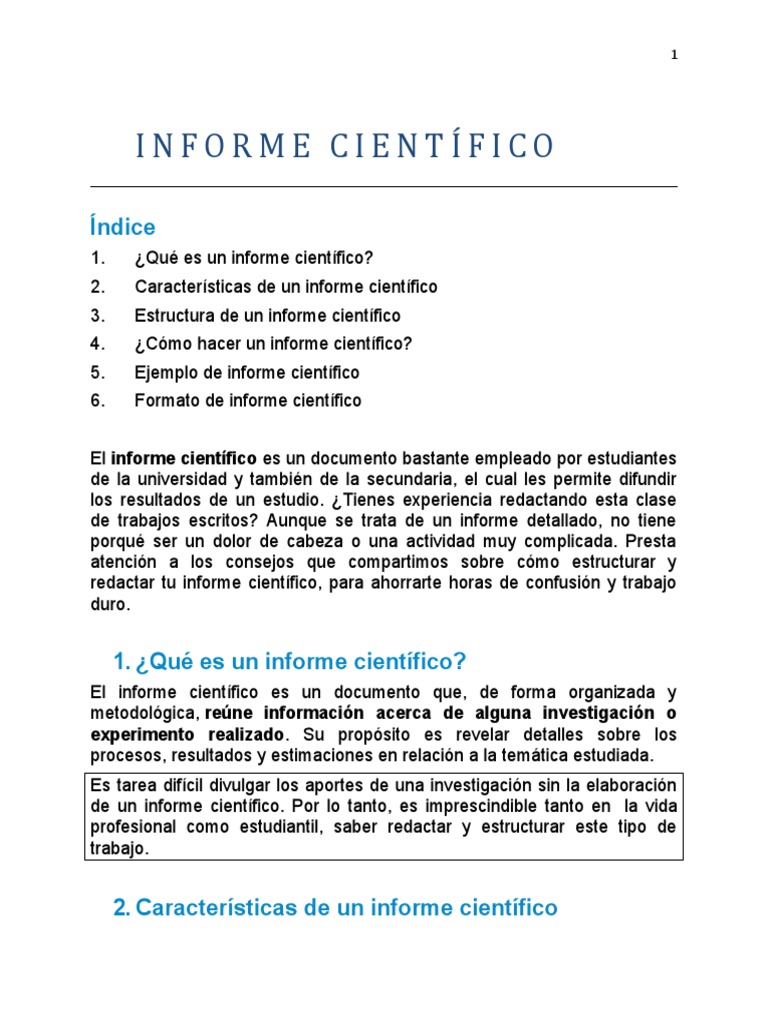 Formato-del-INFORME-CIENTÍFICO - Formato Teoría y Ejemplo | PDF ...