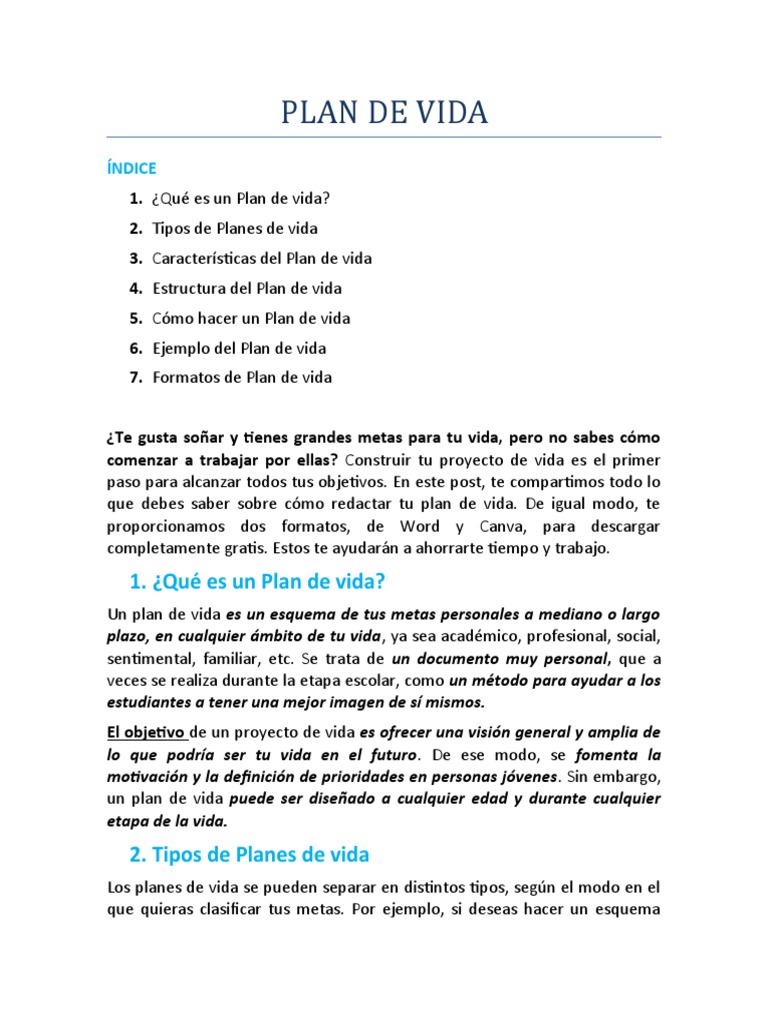 Formato-del-PLAN DE VIDA - Formato Teoría y Ejemplos | PDF | Marketing ... Formato-del-PLAN DE VIDA - Formato Teoría y Ejemplos | PDF | Marketing ...
