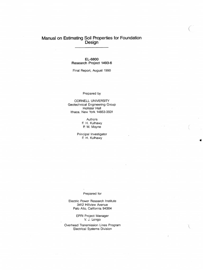 SU-N Correlations-Kulhawy and Mayne Manual | PDF