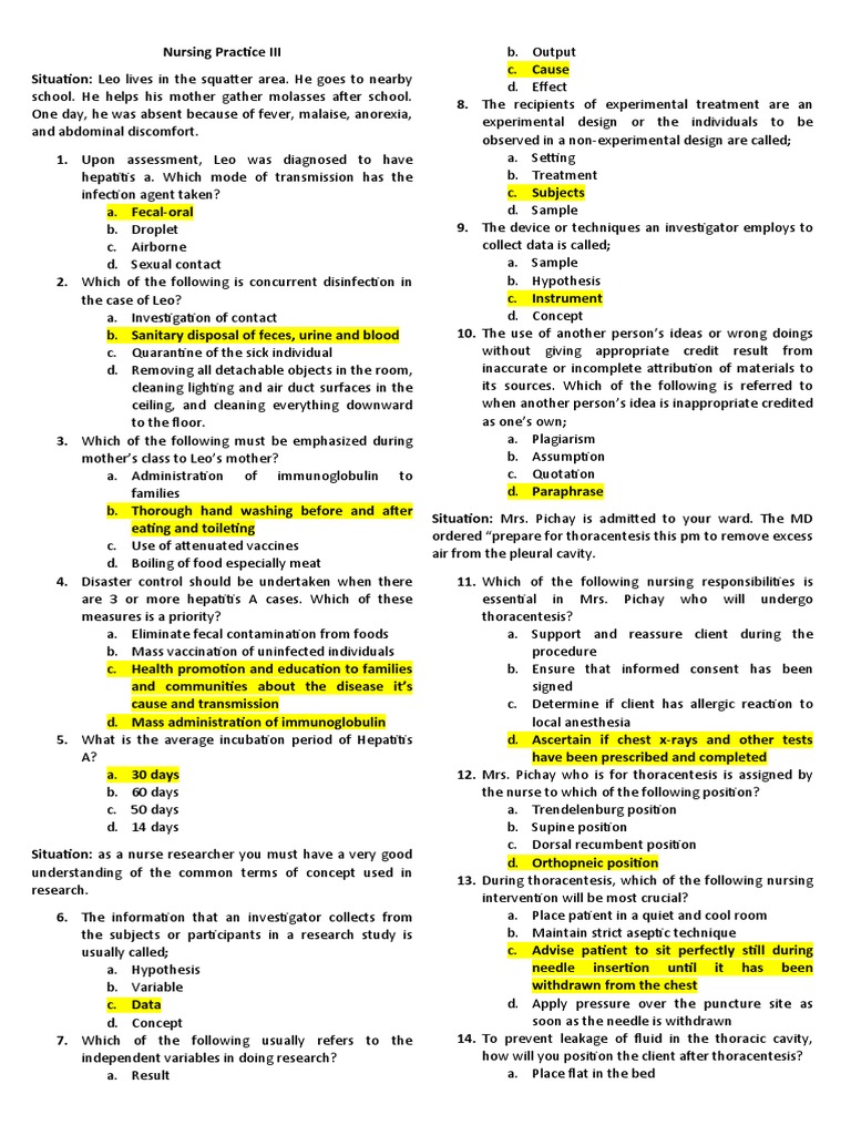 Nursing Practice III | PDF | Surgery | Sterilization (Microbiology)