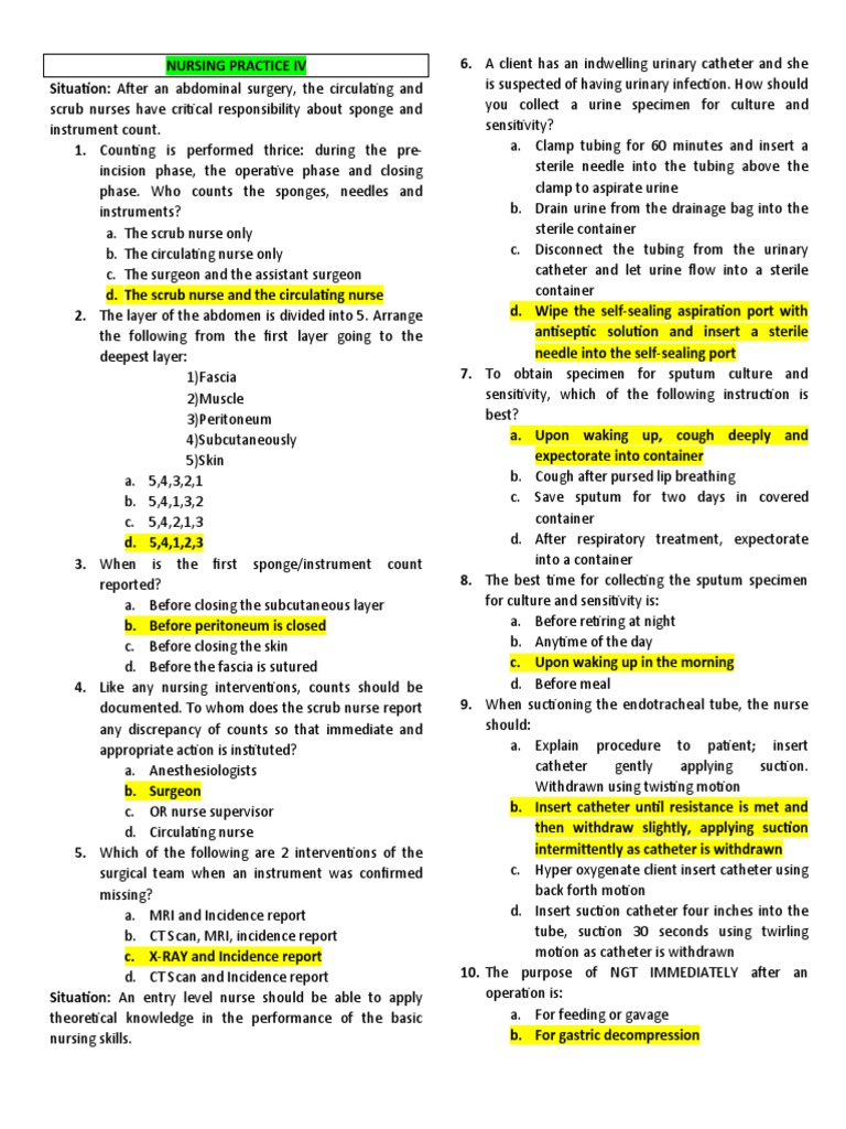 Nursing Practice IV | PDF