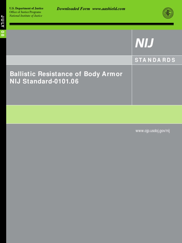 NIJ-0101.06 Ballistic Resistance of Body Armor | PDF