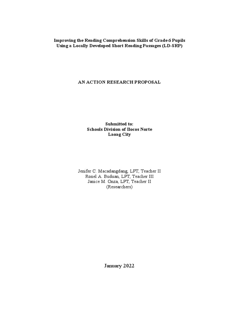 Action Research Proposal Jenifer Ronel Janice Finallll | PDF