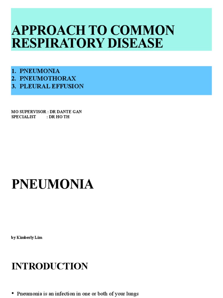 Approach To Common Respiratory Disease | PDF | Pneumonia | Respiratory ...