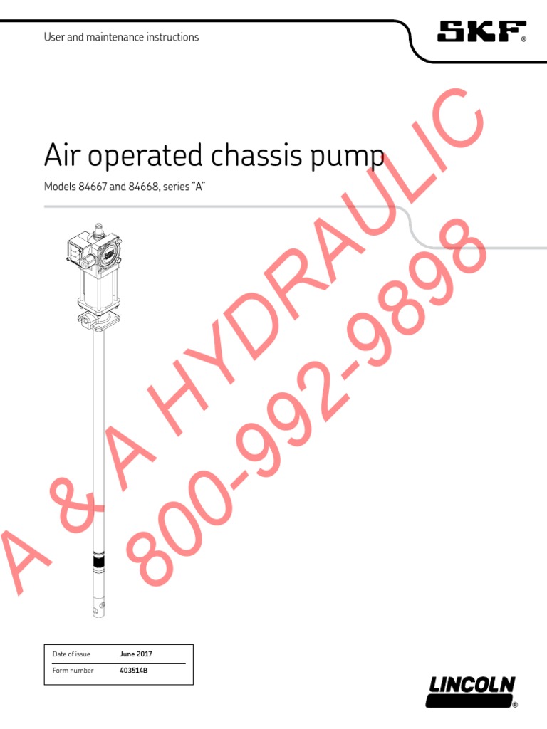 Air Operated Chassis Pump: A & A Hydraulic 800-992-9898 | PDF | Pump ...