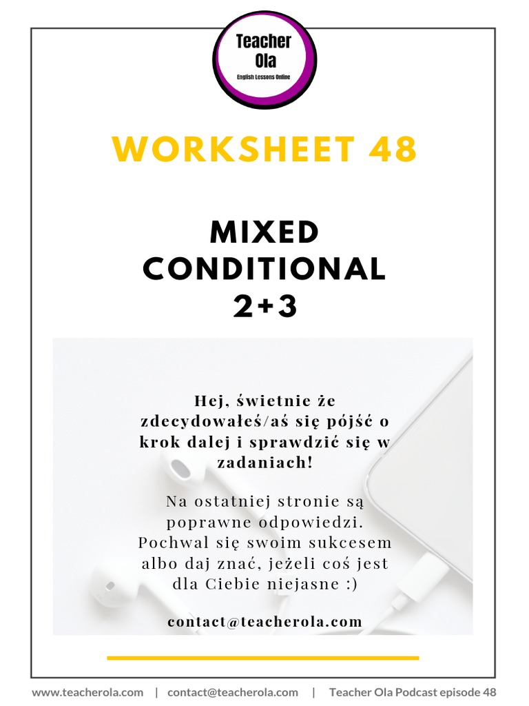 Worksheet 48. Mixed Conditional 23 | PDF