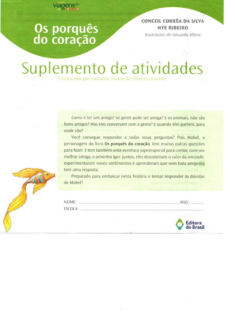 Os Porques Do Coração Caderno de Atividades | PDF Os Porques Do Coração Caderno de Atividades | PDF