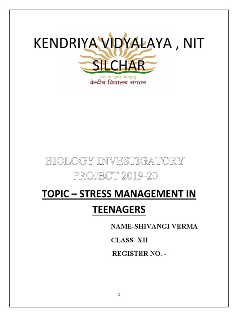 Shivangi Biology Investigatory Project | PDF | Adolescence | Stress (Biology)