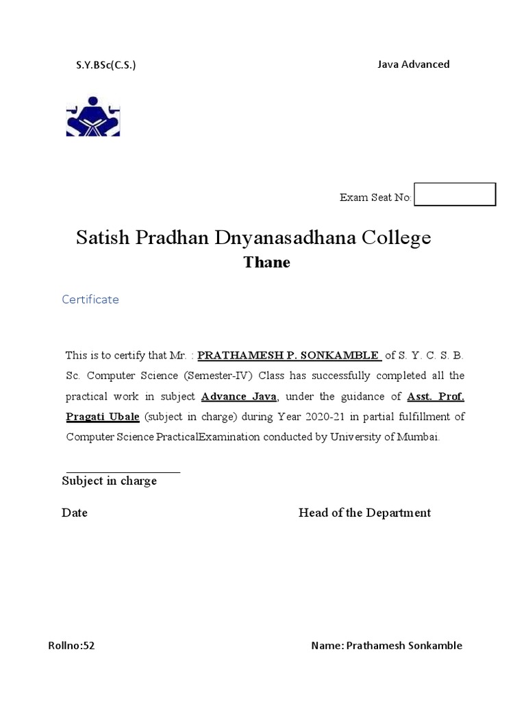 Prathamesh Advanced Java 52 Pdf Java Platform Computing