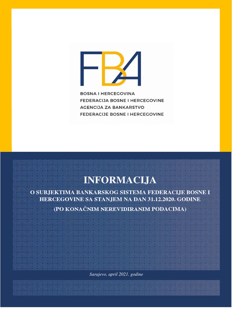 1.d Informacija o SBS FBiH 31.12.2020.g - Bos | PDF