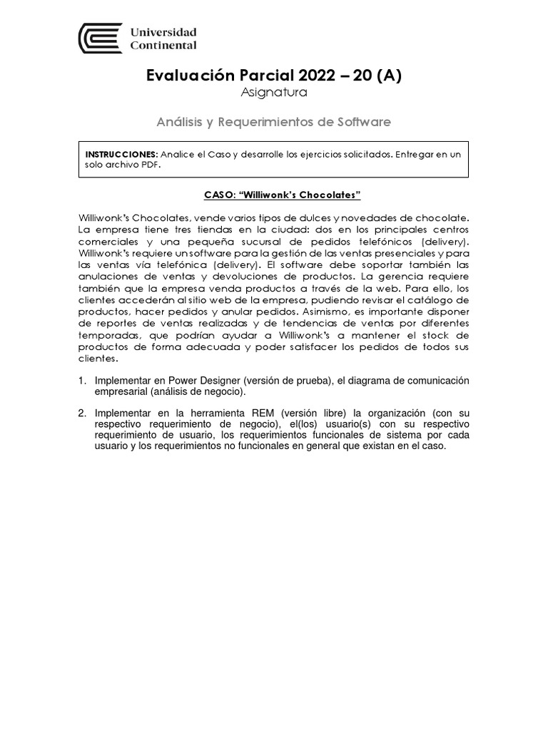 Evaluación Parcial 2022-20-A | PDF