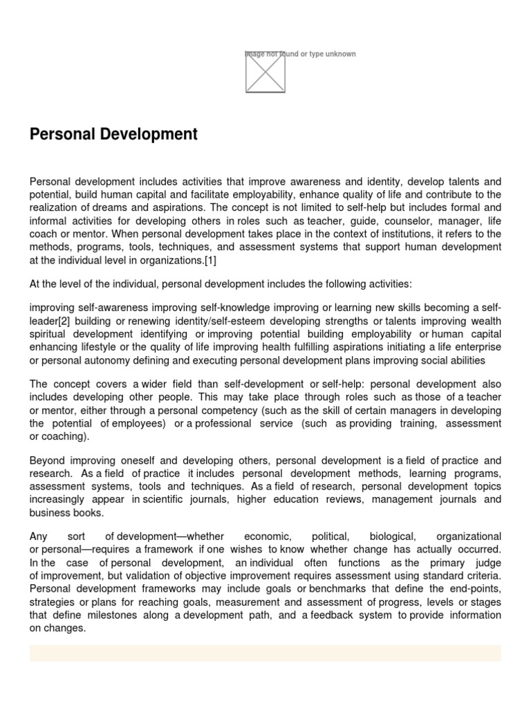 Personal Development | PDF | Cognition | Cognitive Psychology
