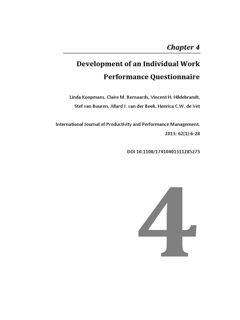 Chapter 4 Development of The Iwpq | PDF | Statistics | Science