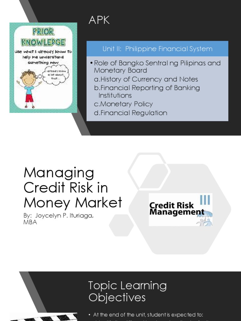 Managing Credit Risk in Money Markets: An Overview of Credit Ratings ...
