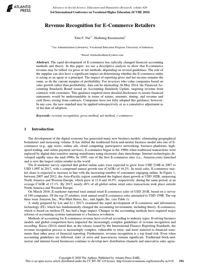 Revenue Recognition For E-Commerce Retailers | PDF | E Commerce | Revenue