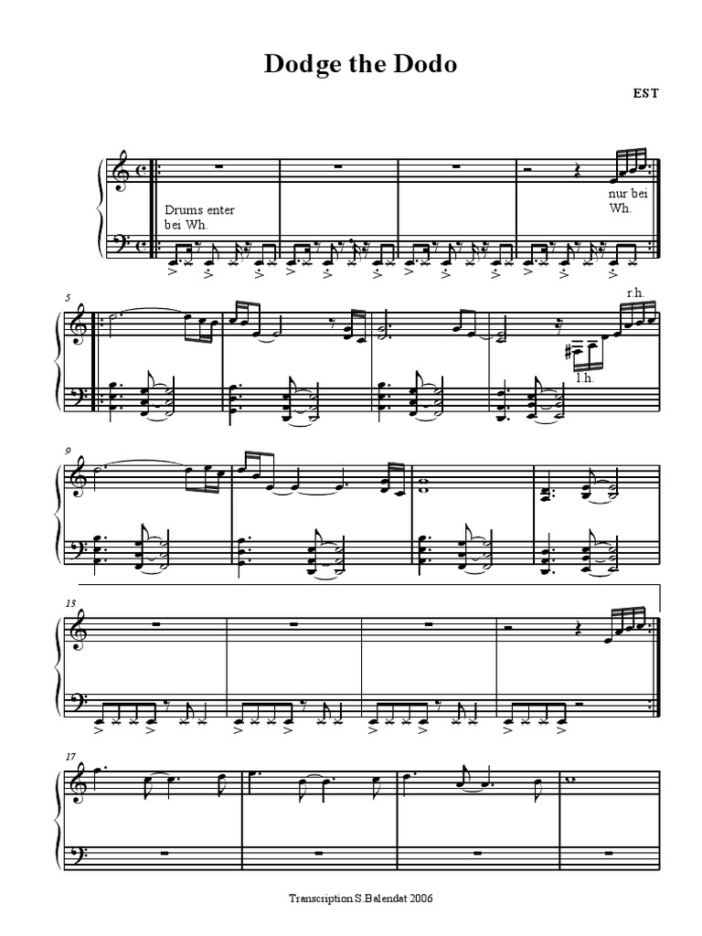Esbjörn Svensson-Dodge The Dodo-SheetMusicMobile | PDF
