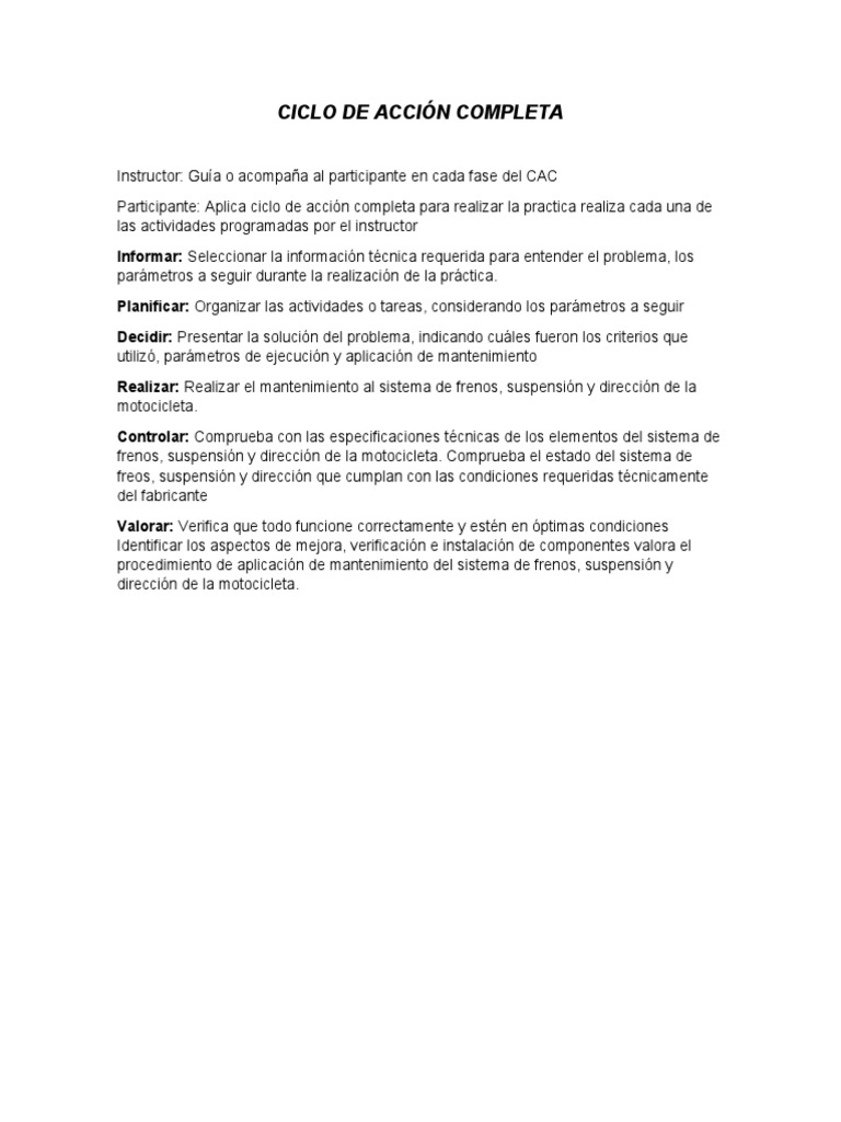 Ciclo de Acción Completa | PDF