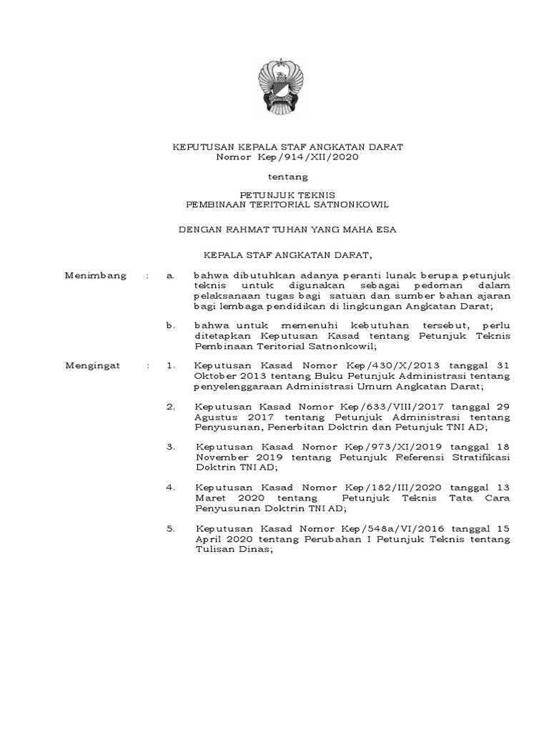 Kep Kasad | PDF | Teknologi & Rekayasa