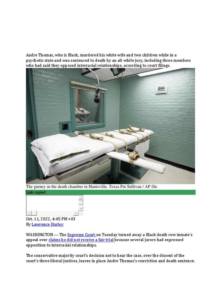 Supreme Court Upholds Thomas Death Sentence | PDF | Judiciaries | Courts