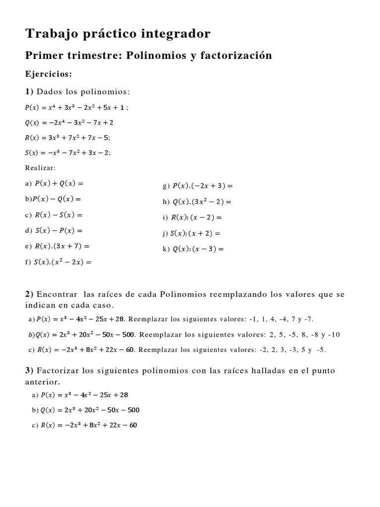TP Integrador | PDF | Factorización | Álgebra abstracta