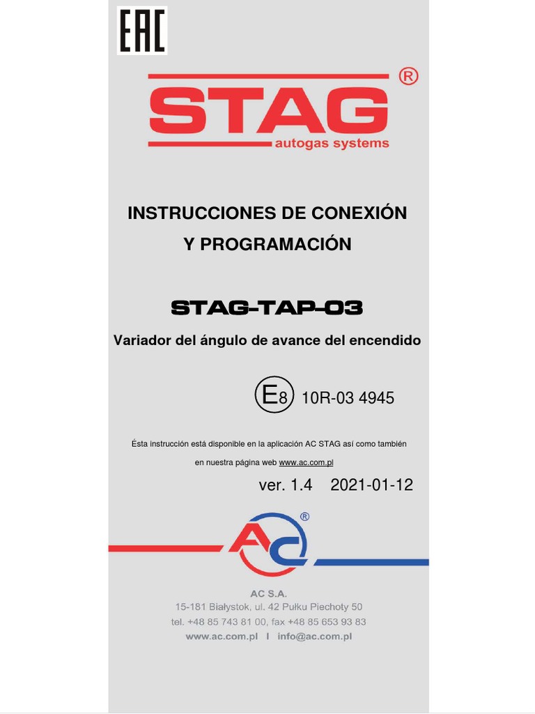STAG-TAP-03 - Manual - v1.4 - (2021-01-12) - ESP | PDF | Motor de ...