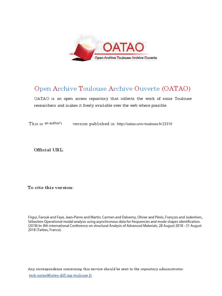 4 Operational Modal Analysis Using Asynchronous Data For Frequencies And Mode Shapes
