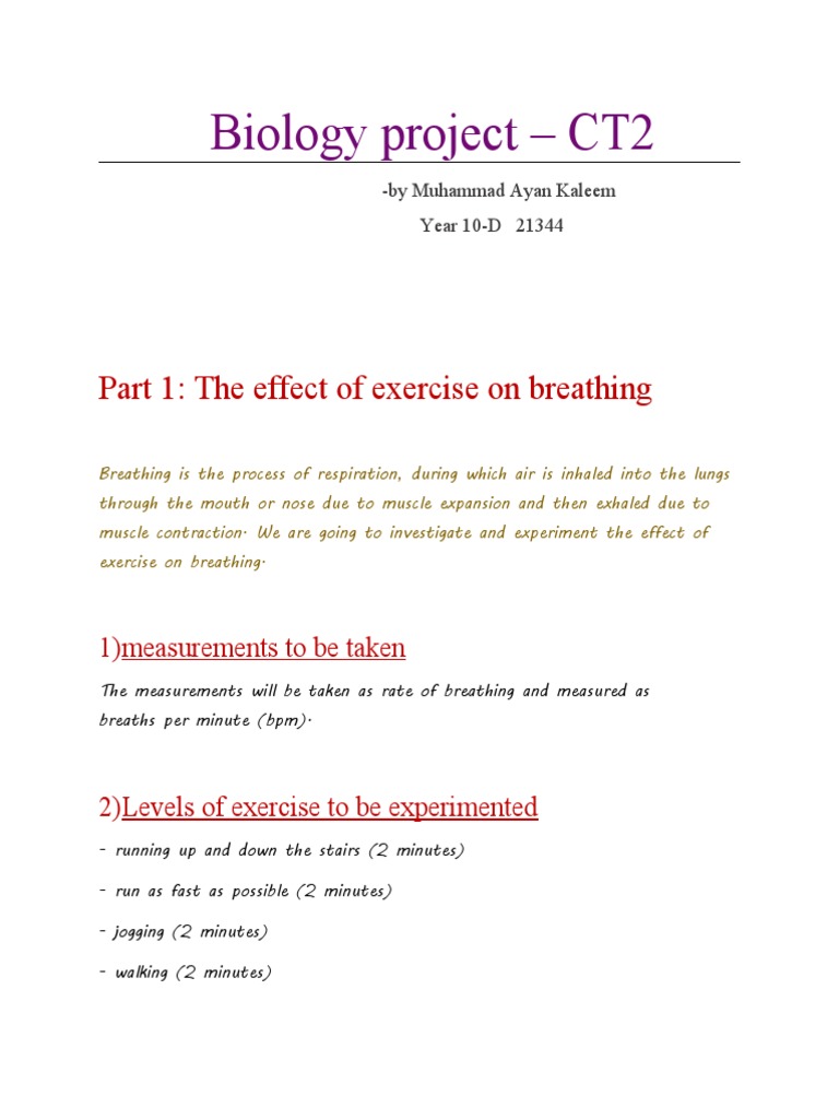 Biology Project On Respiration | PDF