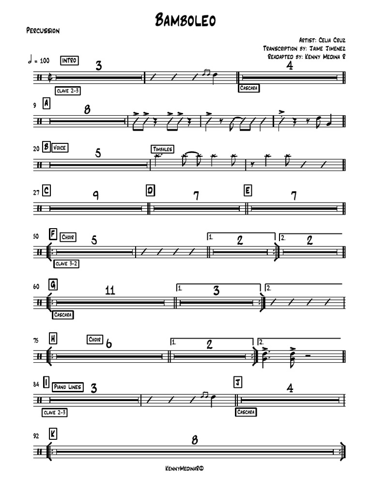 Bamboleo (Percussion) - Percussion | PDF | Cuban Music | Performing Arts